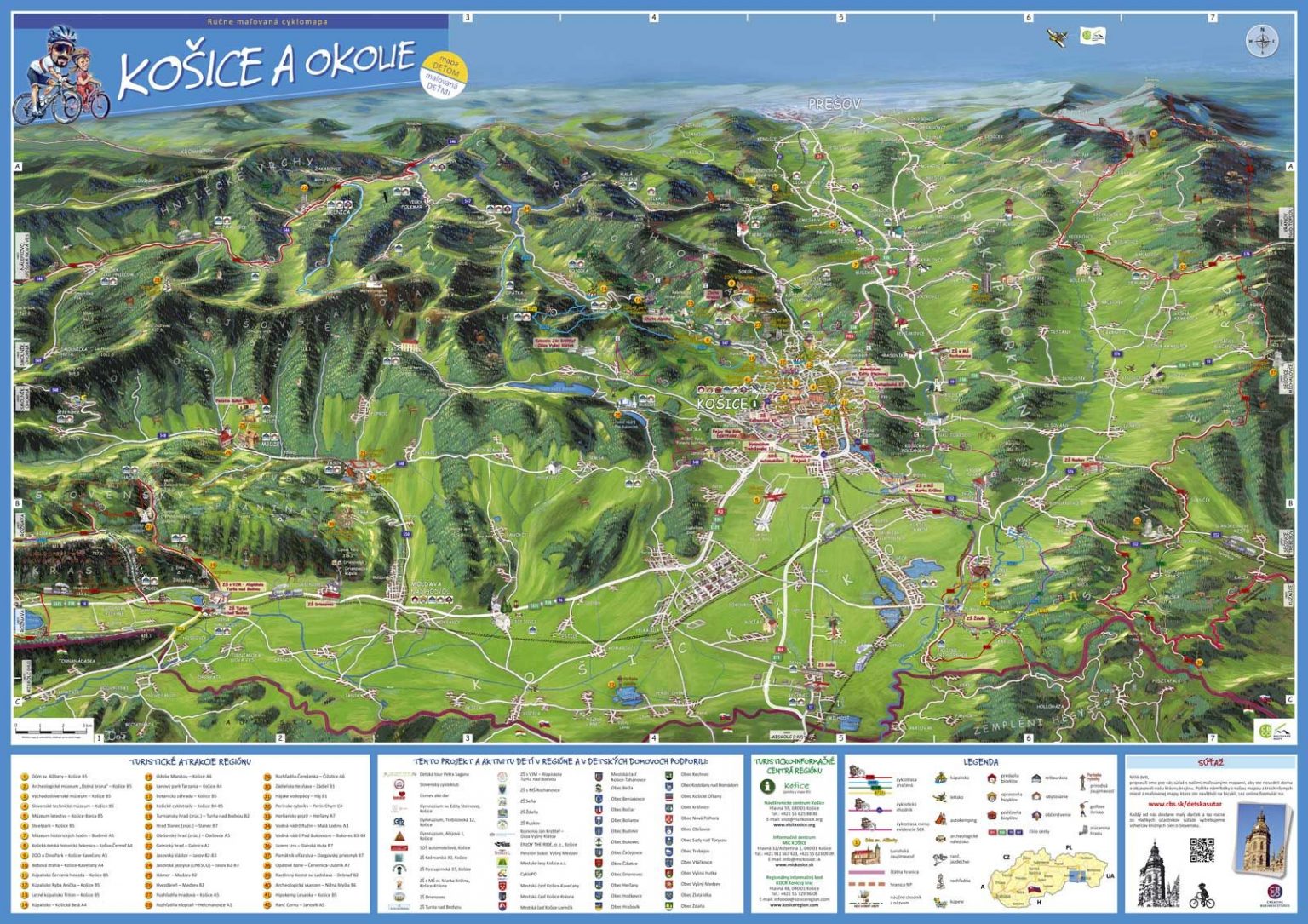 Maľovaná cyklomapa Košice a okolie deťom – Hrdo a srdcom #praveslovenske