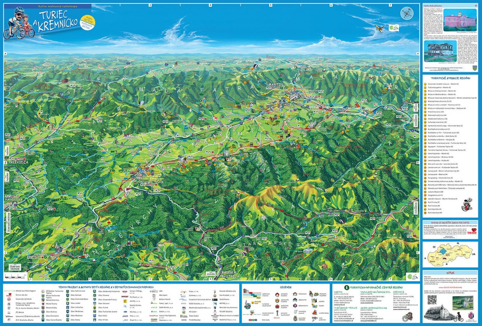 Maľovaná cyklomapa Turiec a Kremnicko deťom – Hrdo a srdcom #praveslovenske